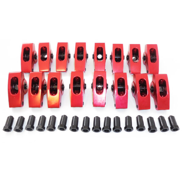 SBC Aluminum Full Roller Rocker Arms – Red – Racing Power Company