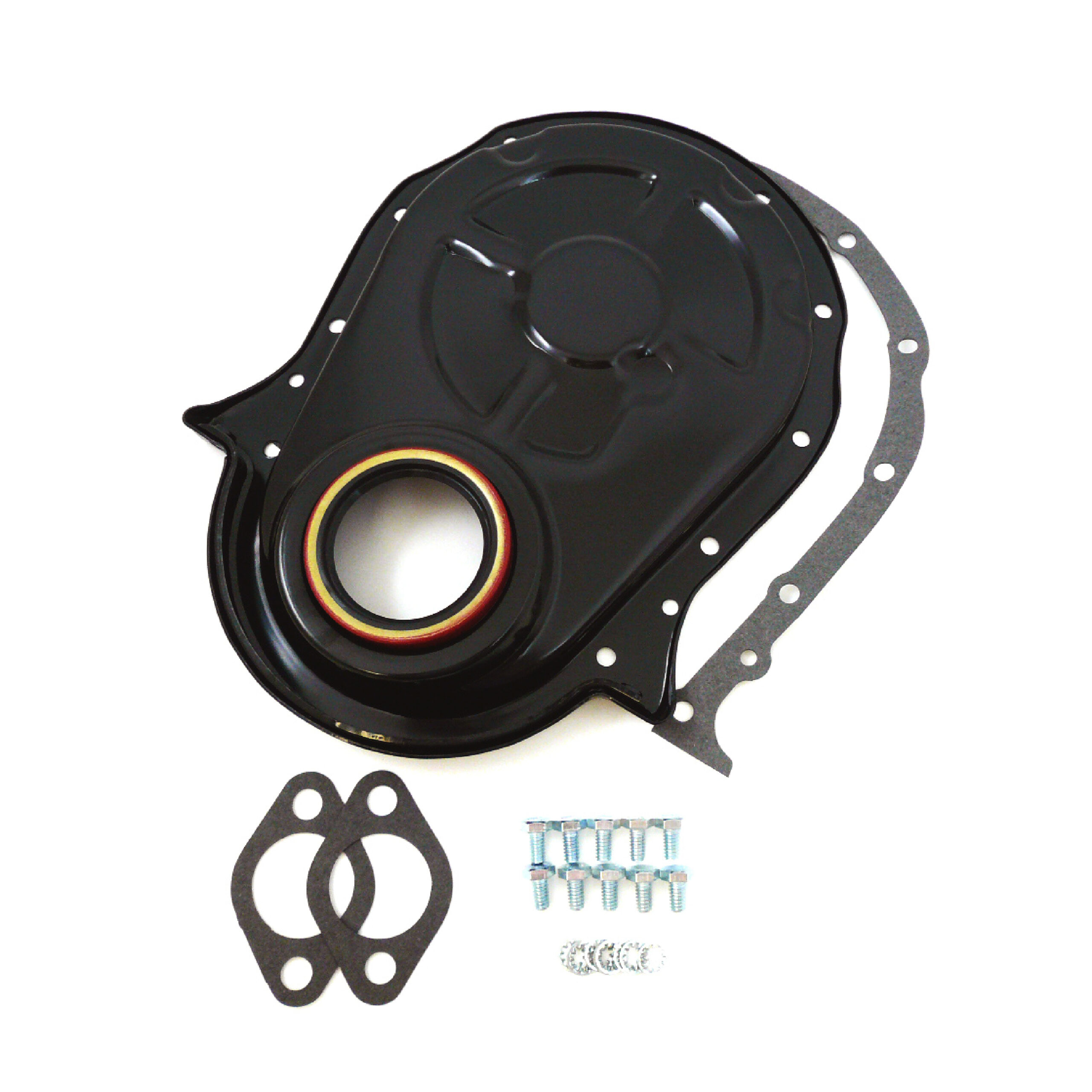 1995-90 Big Block Chevy Steel Timing Chain Cover – Black – Racing Power ...