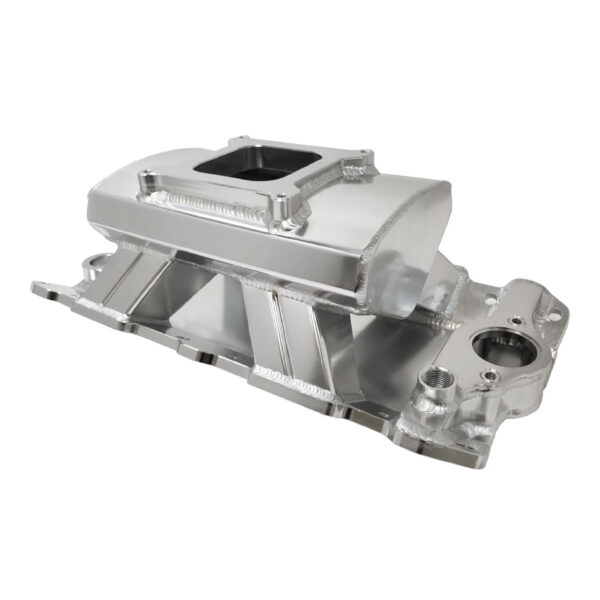 SBC Fabricated Intake Manifold – Clear Anodized – Racing Power Company