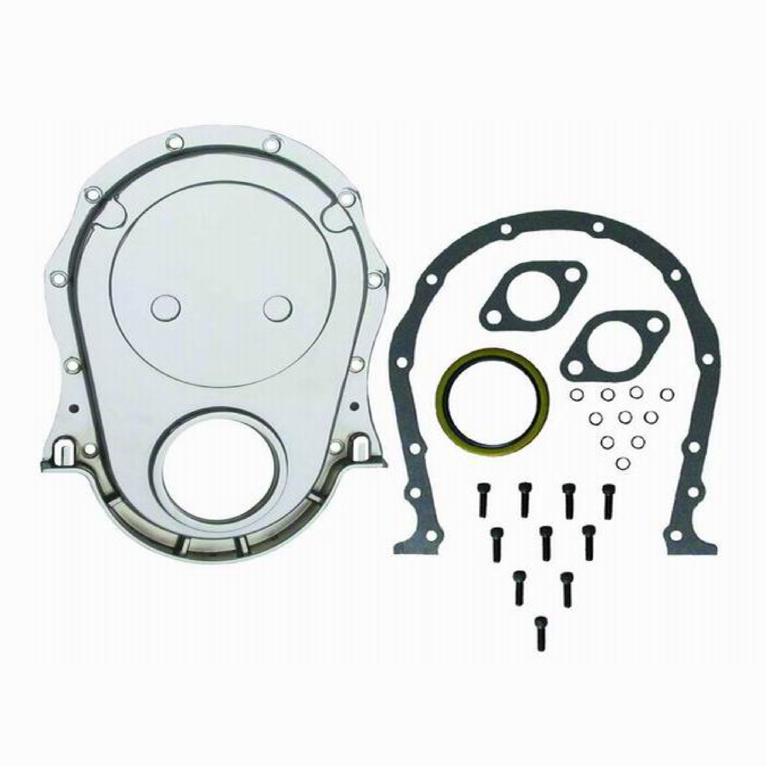 1966-90 BB-Chevy Aluminum Timing Chain Cover – Polished – Racing Power ...