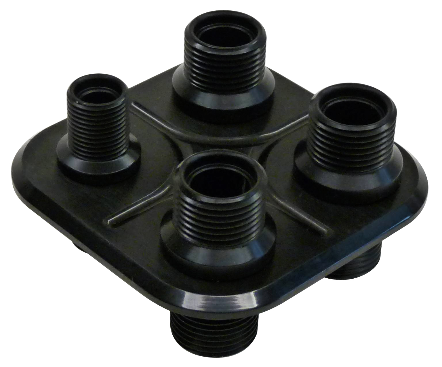 4-Port Square Firewall Bulkhead – Black – Racing Power Company