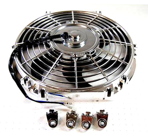 Chrome Universal Curved Blade 12V Electric Cooling Fan – Racing Power ...