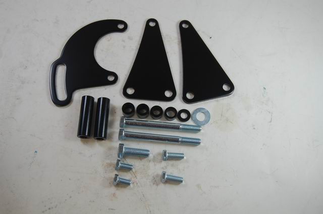 BBC Long Water Pump Power Steering Bracket – Black – Racing Power Company