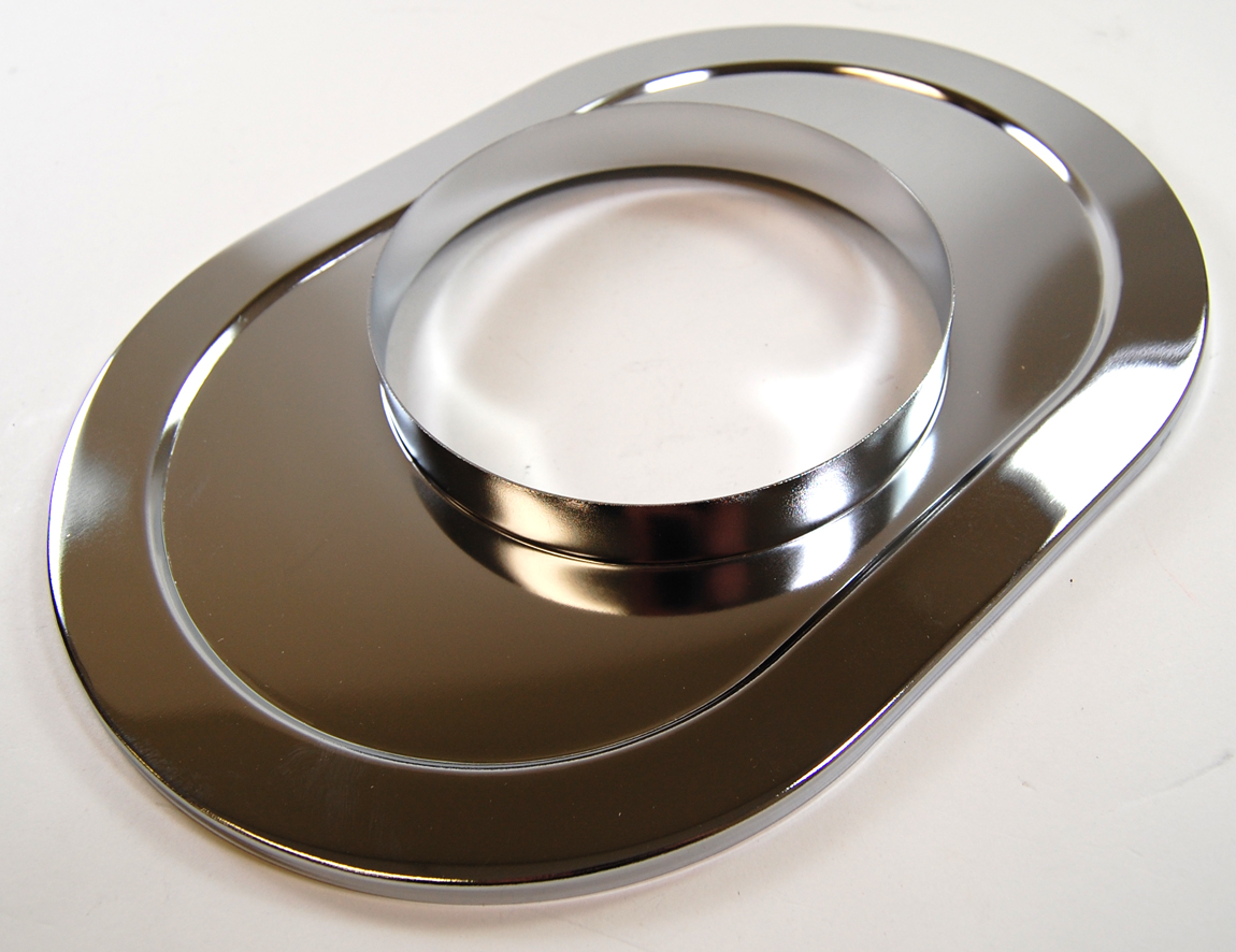 12″ Stamped Steel Oval Air Cleaner Base – Chrome – Racing Power Company