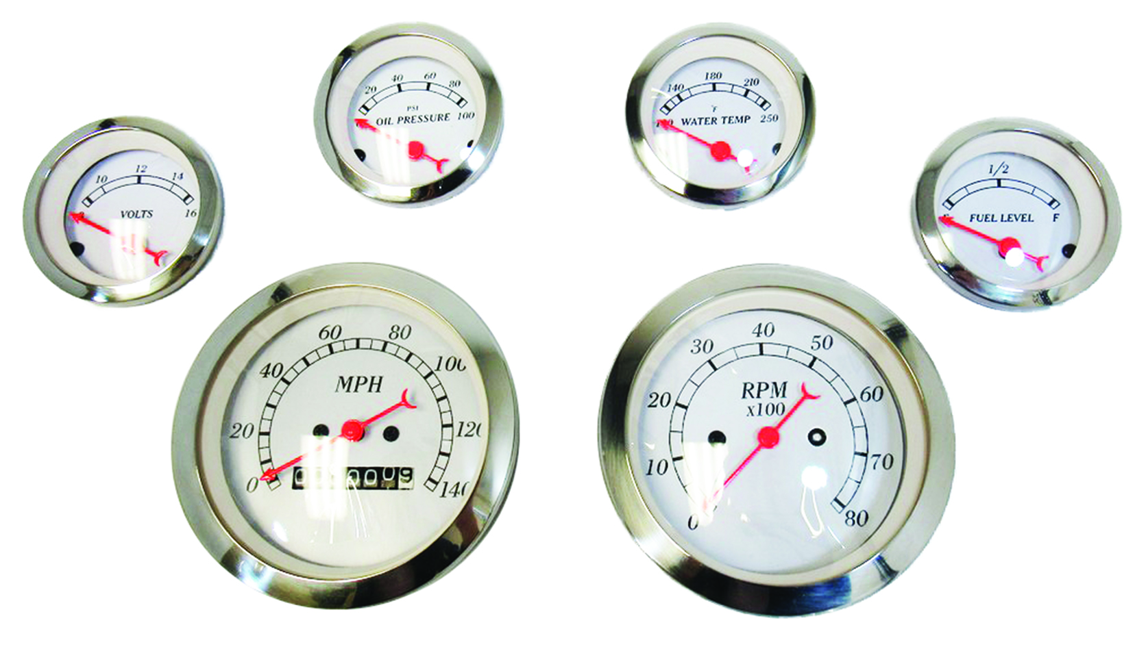 Mechanical speedometer gauge set 6 pc – Racing Power Company