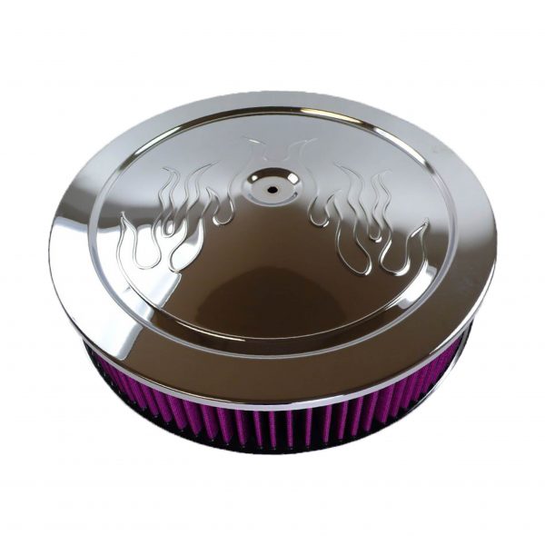 14″ Flamed Chrome Air Cleaner Set – Racing Power Company