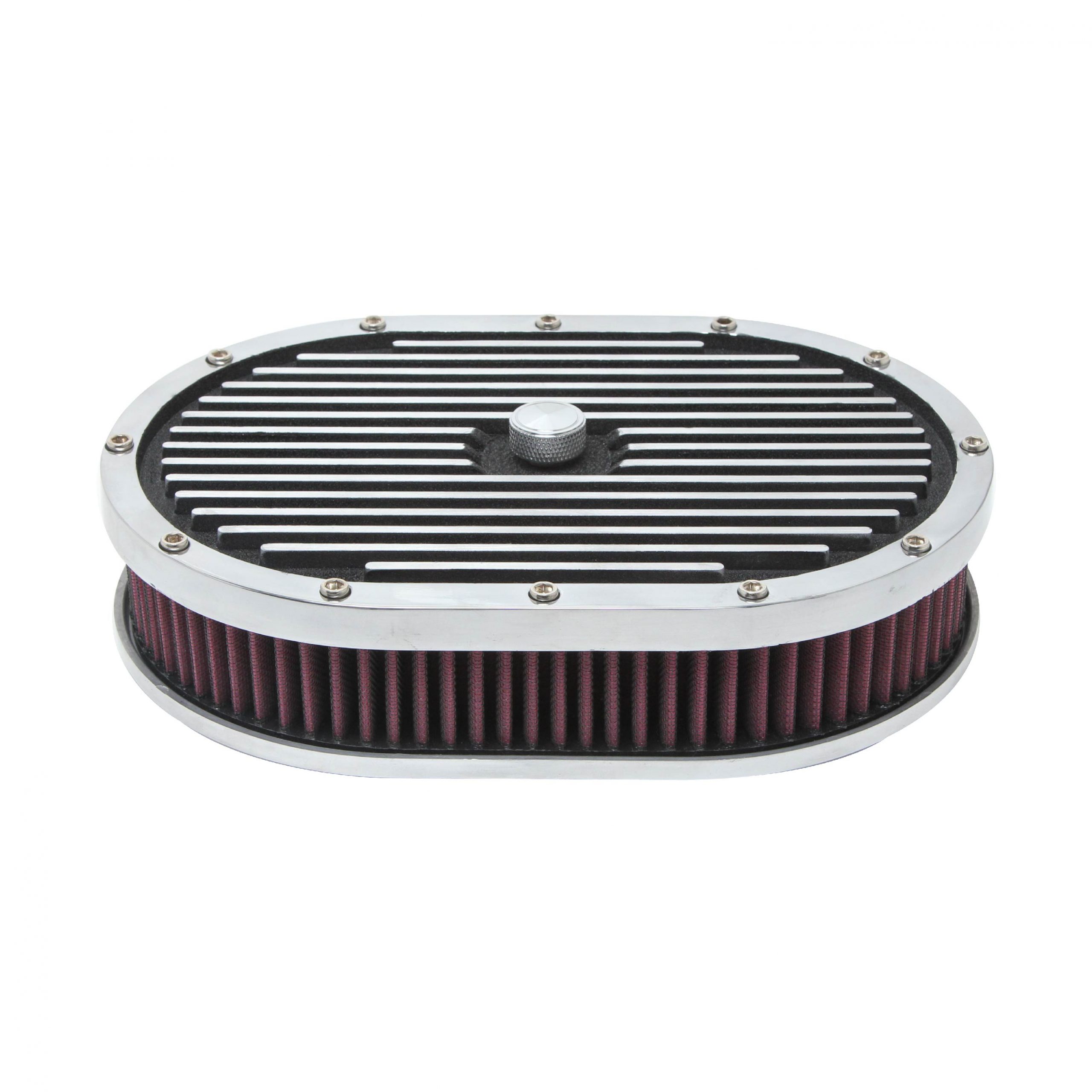 12″ Oval Black Aluminum Eliminator Series Air Cleaner Set – Racing ...