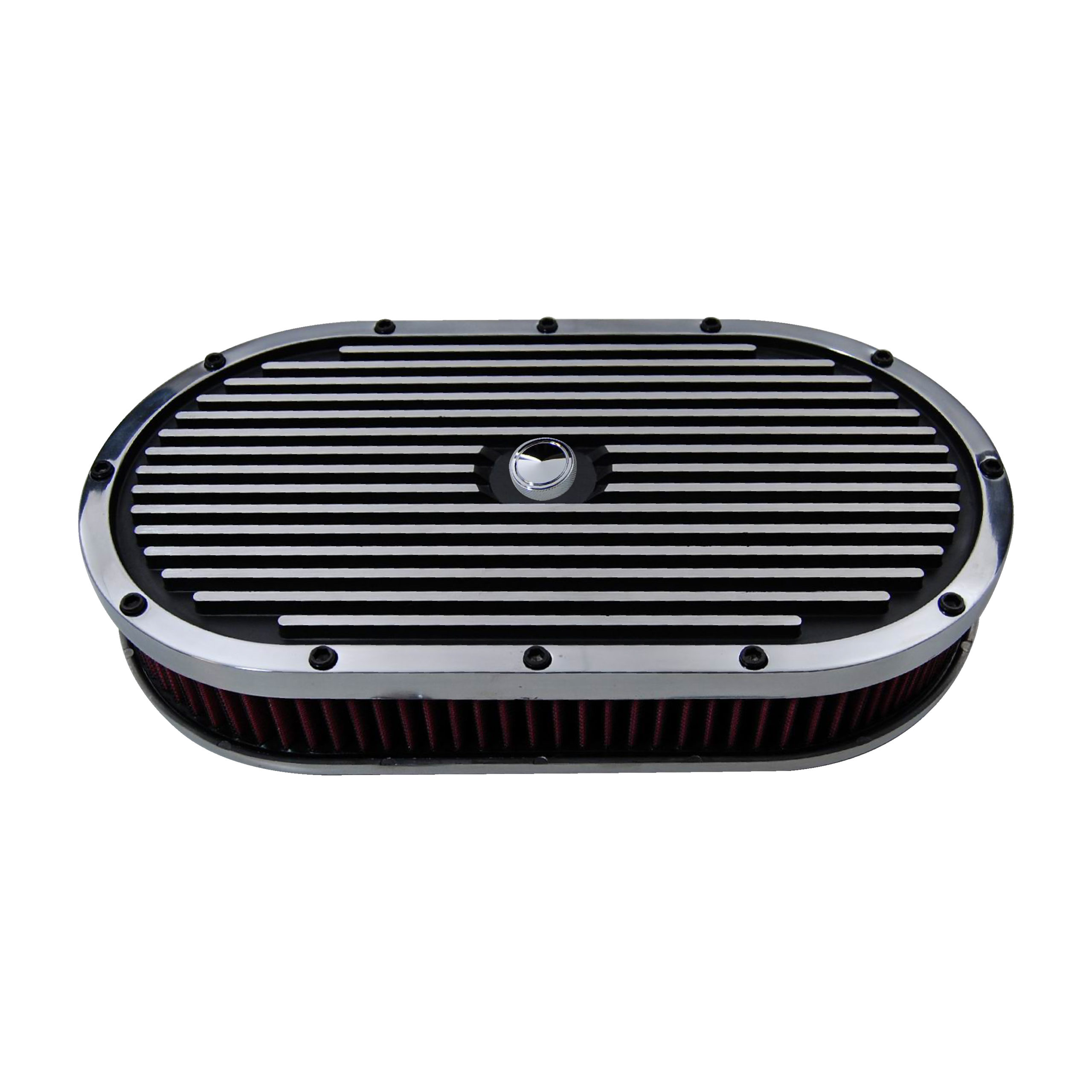 15″ Oval Black Aluminum Eliminator Series Air Cleaner Set – Racing ...