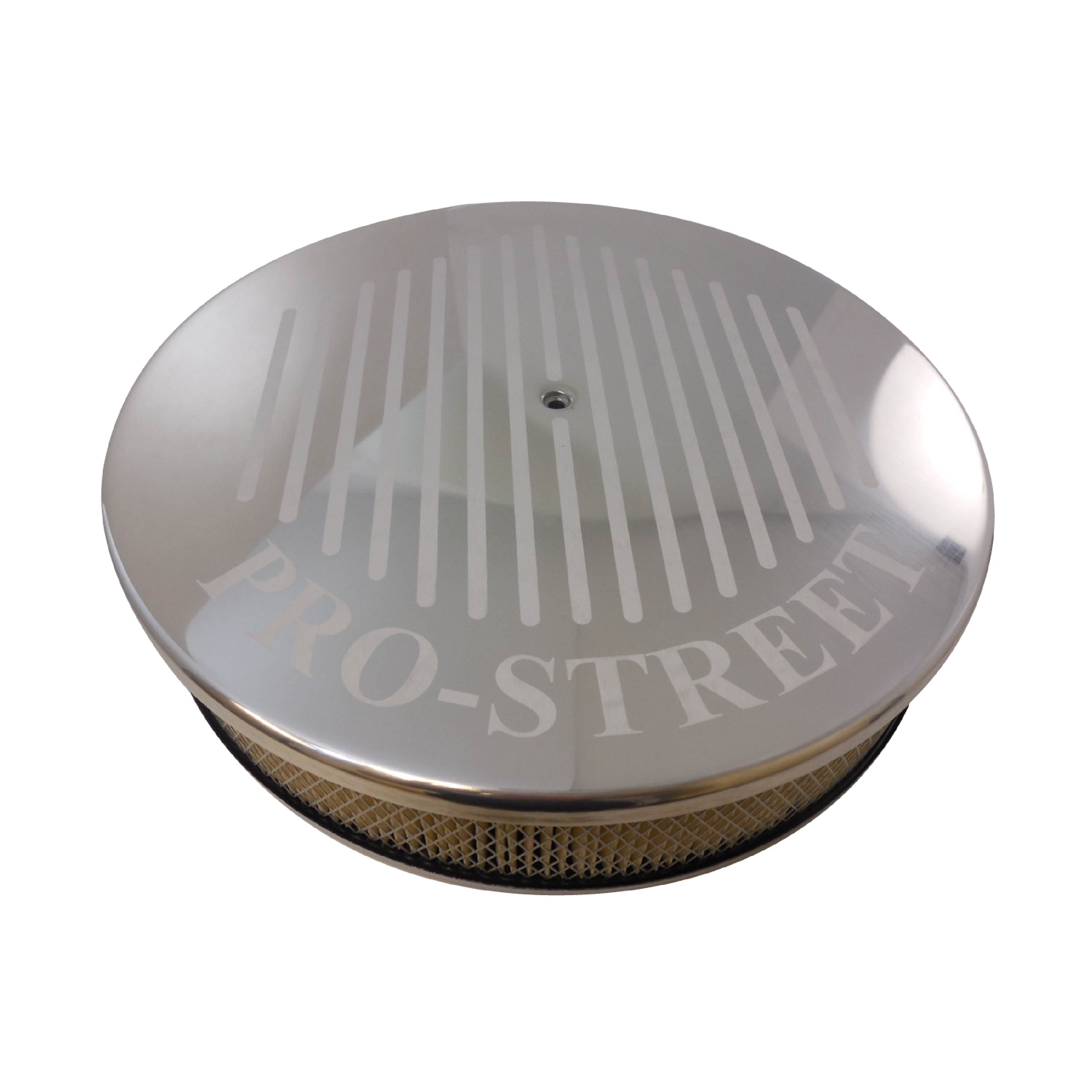 14″ x 3″ Polished Aluminum “Pro Street” Air Cleaner Set – Racing Power ...