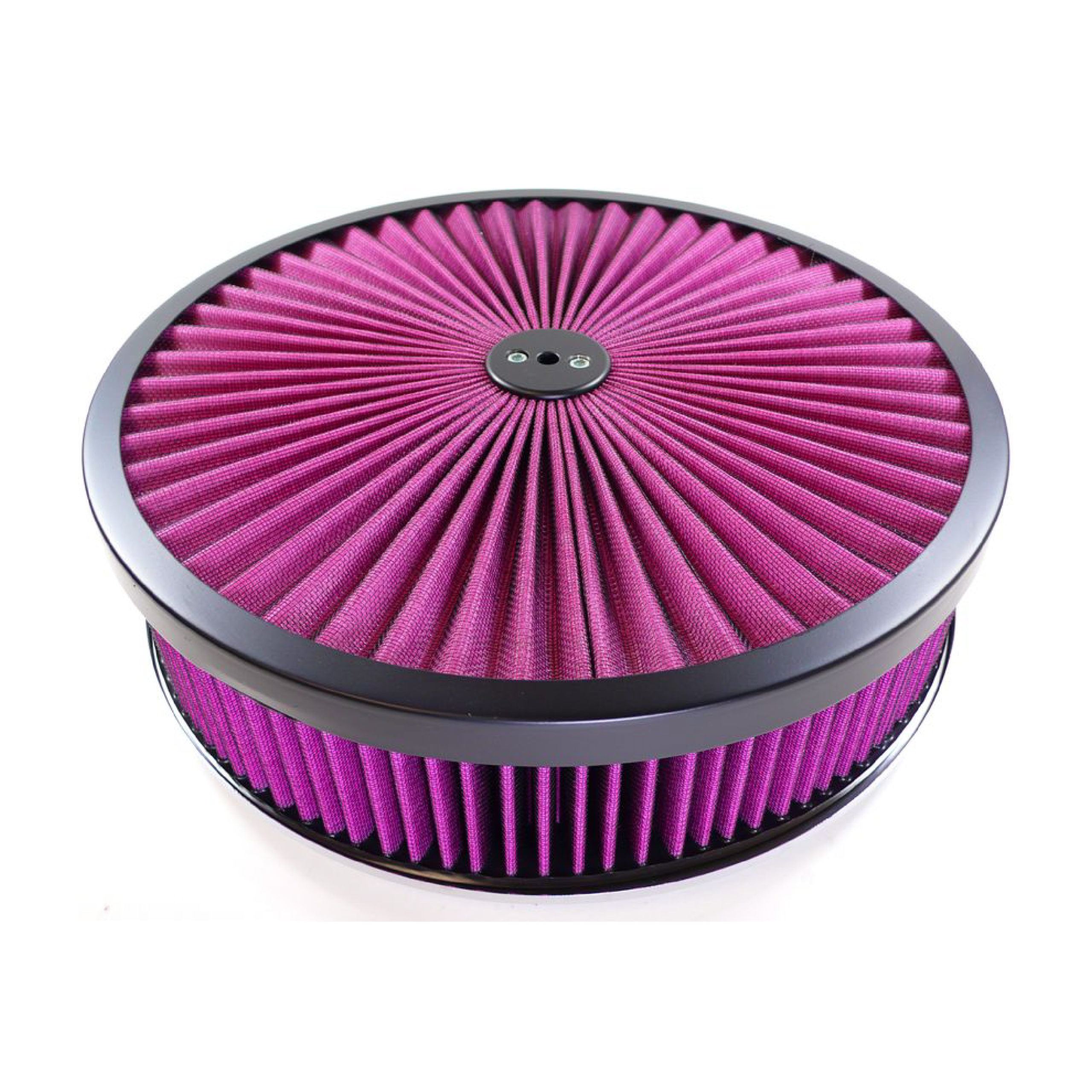 14″ Red W/ Black Lip Round Super Flow Air Cleaner Set – Racing Power ...