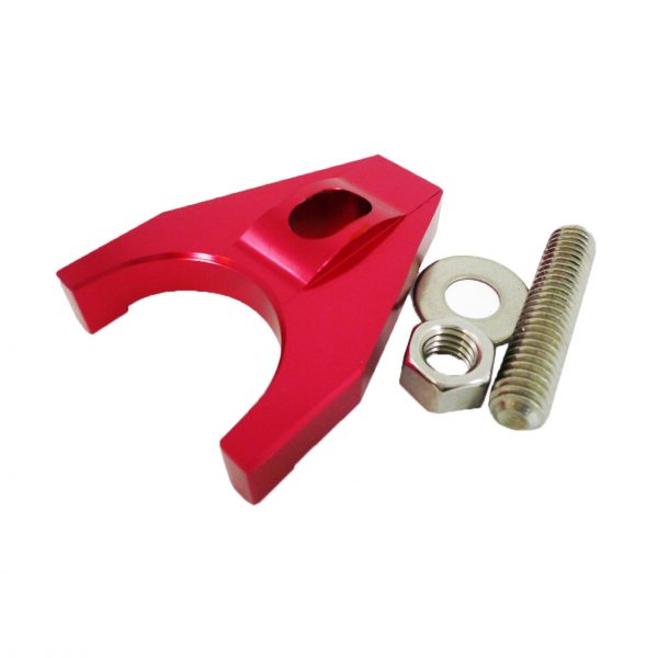 SBC/BBC Aluminum Distributor Hold Down Clamp – Red – Racing Power Company