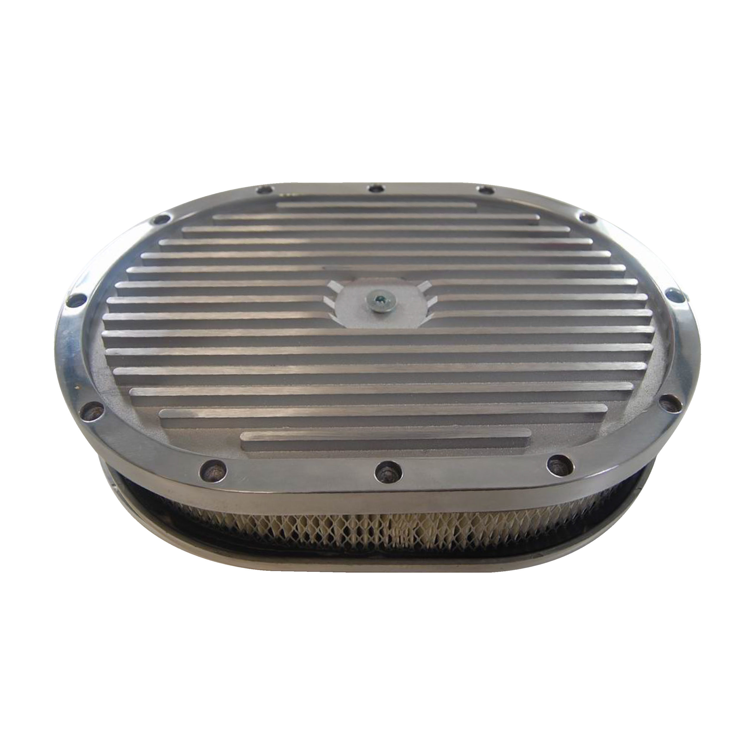 12″ Oval Satin Aluminum Eliminator Series Air Cleaner Set – Racing ...