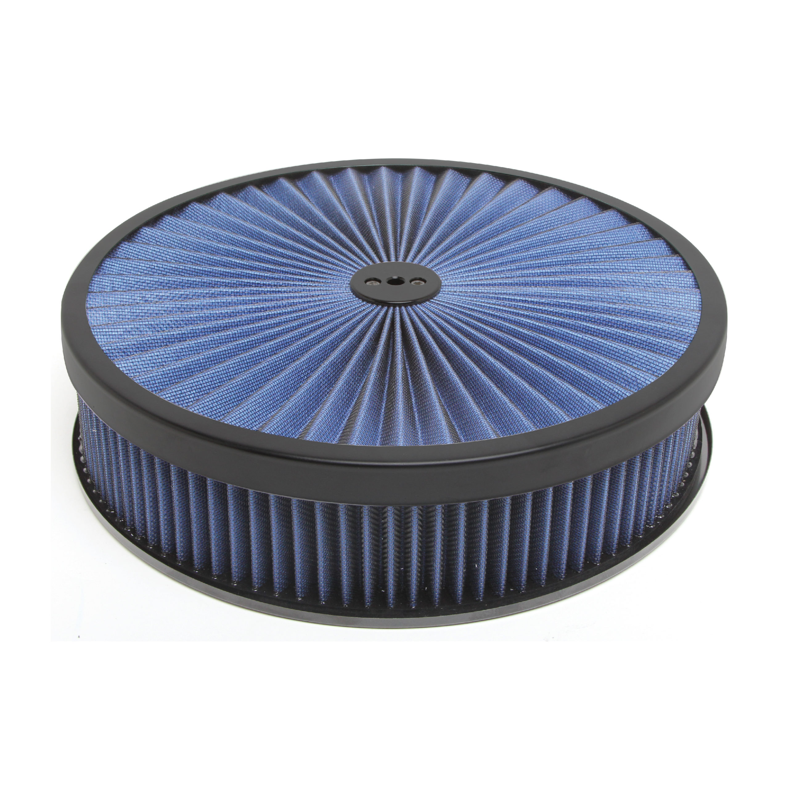 14″ Blue W/ Black Lip Round Super Flow Air Cleaner Set – Racing Power ...
