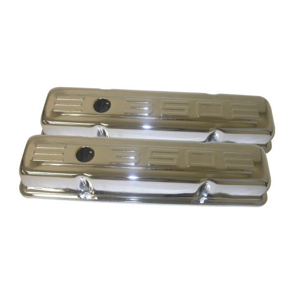 1958-86 SBC Steel Valve Covers W/ “350” Logo – Chrome – Racing Power ...