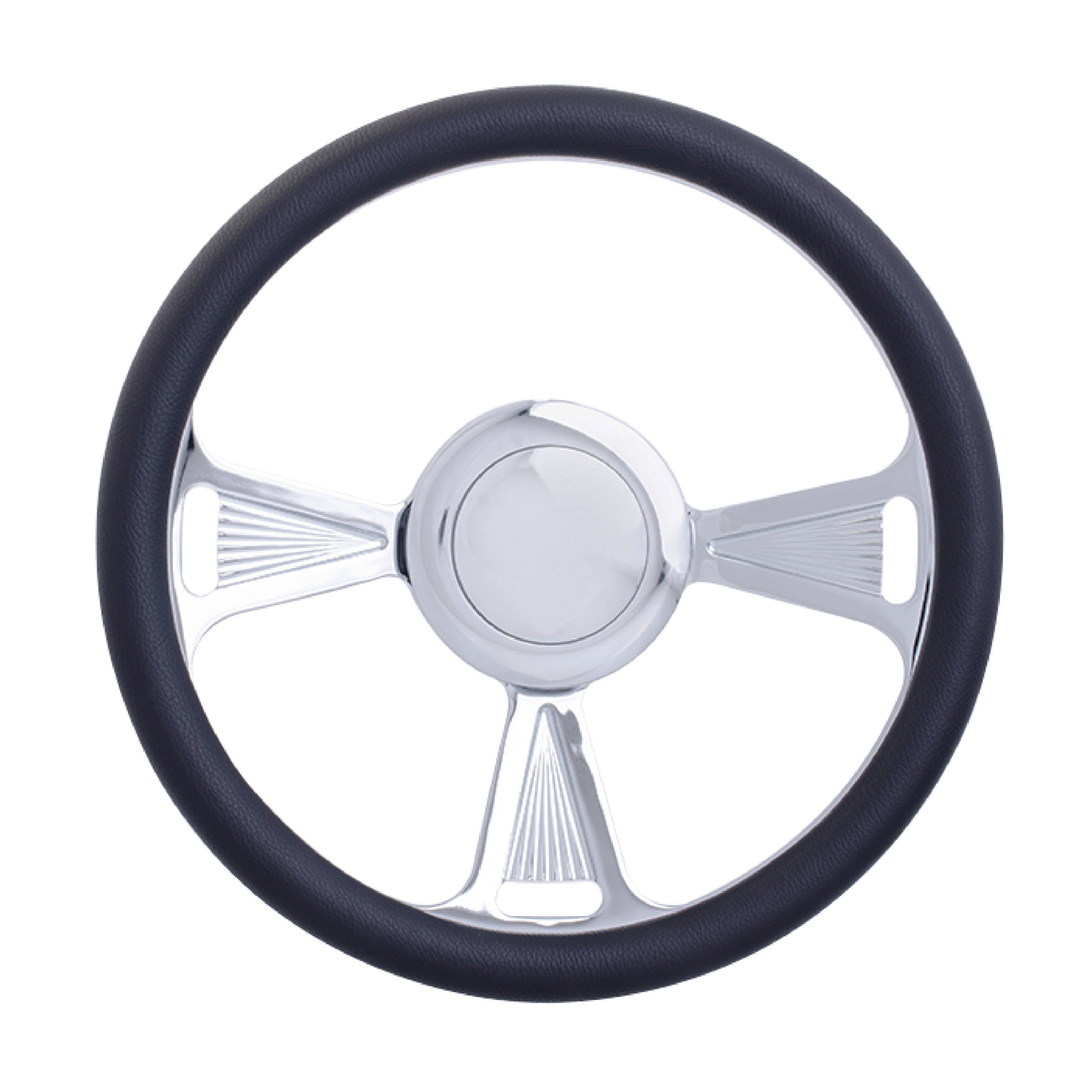 14″ Billet “3-Tri” Style Steering Wheel – Chrome – Racing Power Company