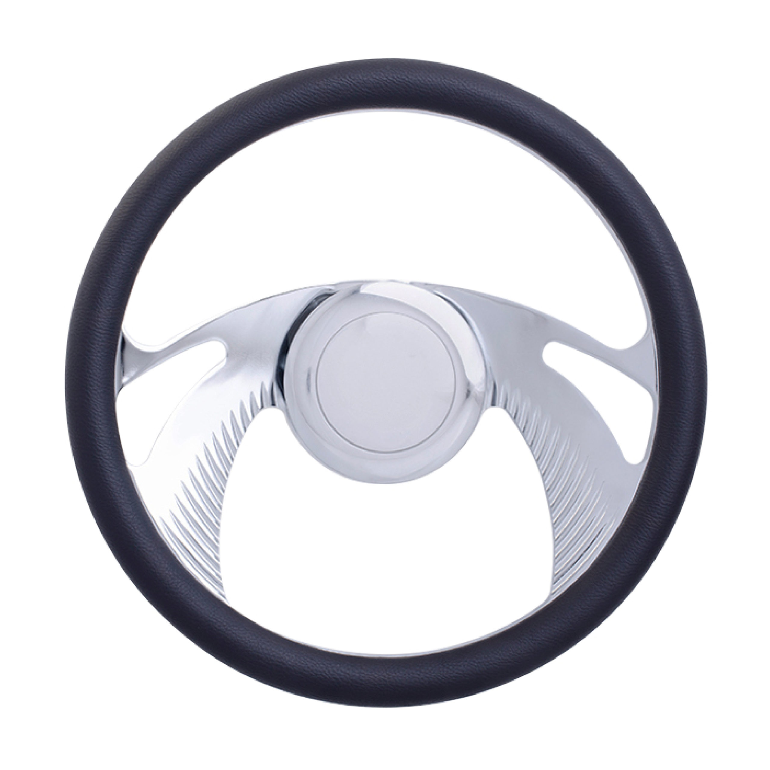 14″ Billet “Boomerang” Style Steering Wheel Kit – Chrome – Racing Power ...