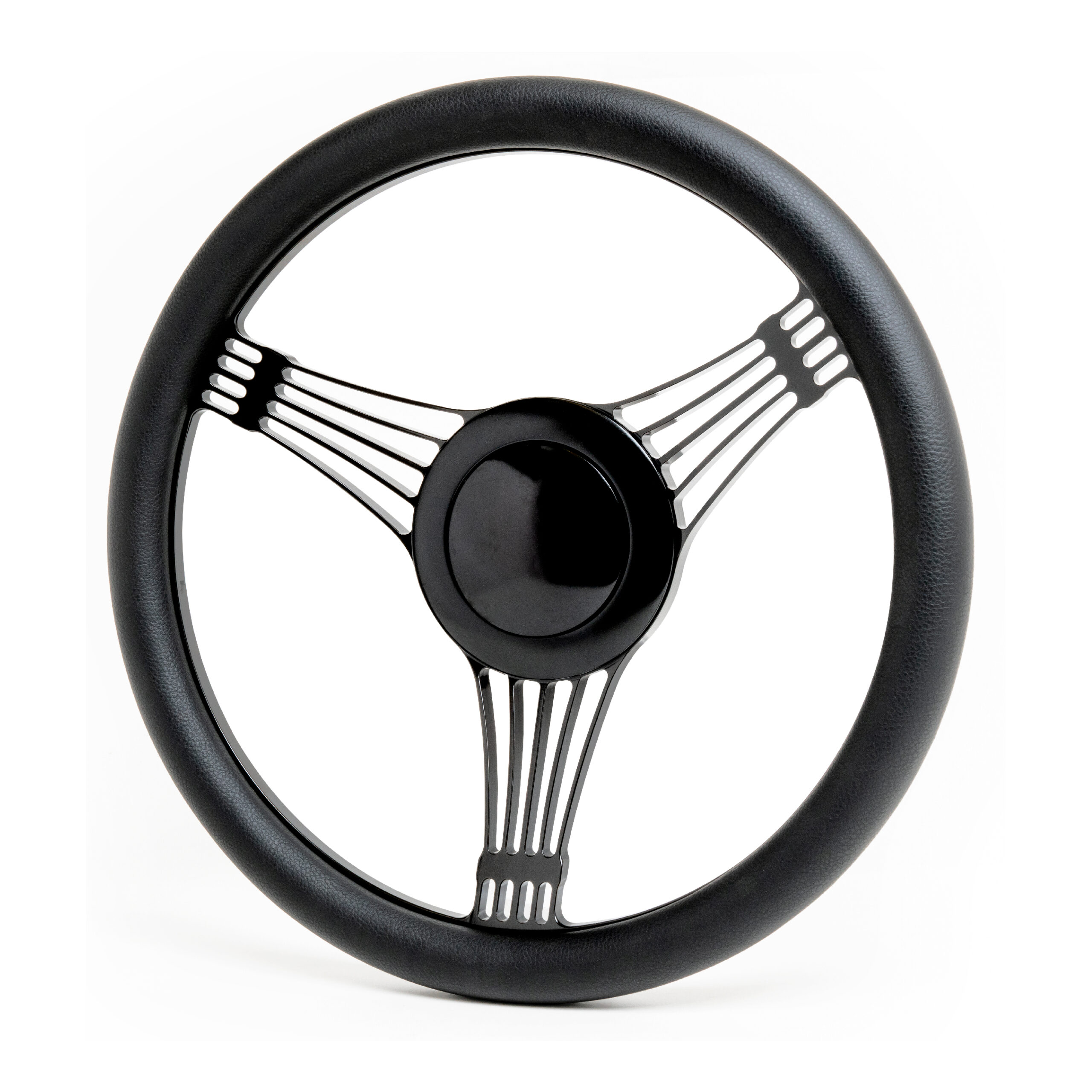 14″ Billet “Banjo” Style Steering Wheel Kit – Black – Racing Power Company